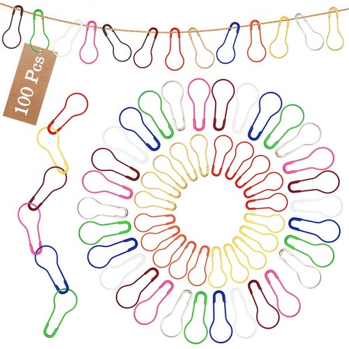 100PCS Mixed Color Metal Gourd Safety Pins, Bulb Pins for Knitting ...
