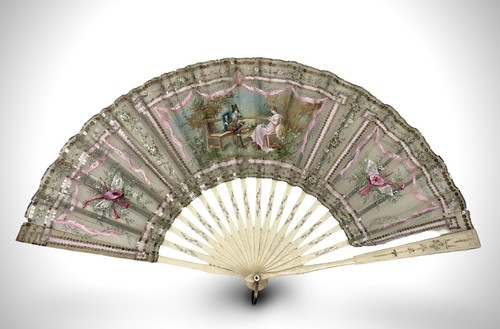 Magnificent Hand Painted French Hand Fan Circa 1780 Gilded Signed 18th ...