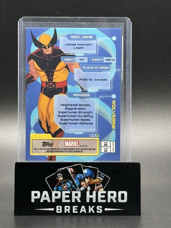 2025 Topps Finest X-Men 97 WOLVERINE Uncanny Laser Refractor /199 Ref ...