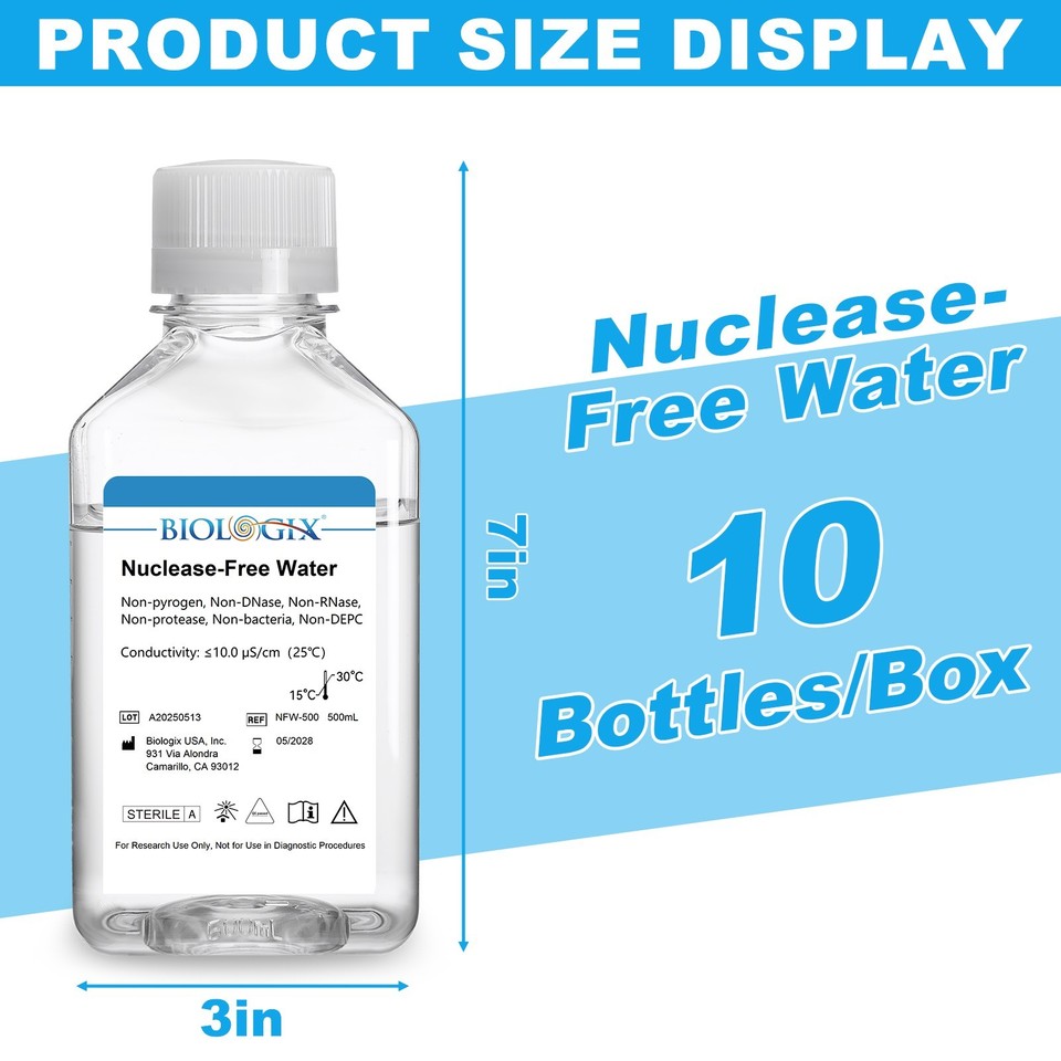 Biologix® Ultra Pure Water, Nuclease-Free Water, 500mL/ Bottle | eBay