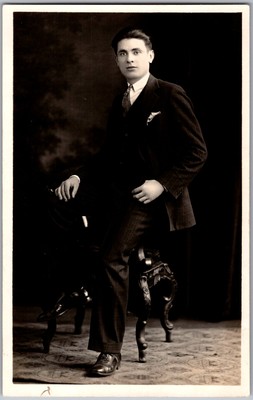 Antique RPPC Postcard Edwardian Gentleman, Edward & Sons Studio 1910s ...