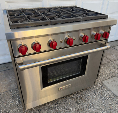 Wolf GR366 -Natural GAS- 36" Professional All Gas Range Oven 6 Burner ...