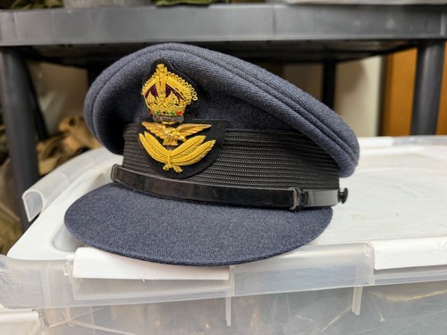 WWII BRITISH RAF ROYAL AIR FORCE PILOT DRESS BLUE SERVICE CAP-XLARGE | eBay