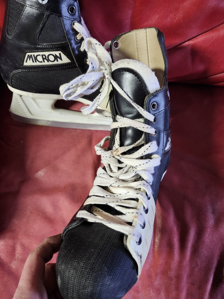 Vintage Micron Mega 9-60 Hockey Skates SR Size 10 Used Canadian | eBay