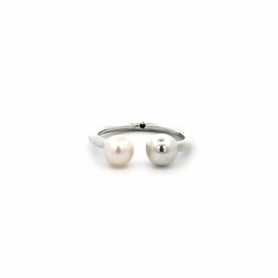 Pandora Silver Contemporary Pearl Open Ring 197573P Size 6 Authentic ...