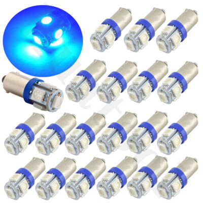 20x Blue T11 BA9S 5SMD LED Car Interior Light Bulb Dome Lamps 1815 1893 ...