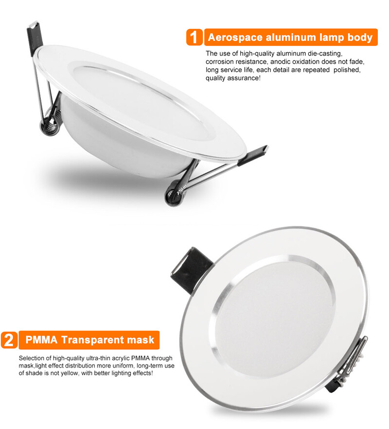 Dimmable Recessed Led Ceiling Down Light Lamp Spotlight & driver 3/5/7 ...