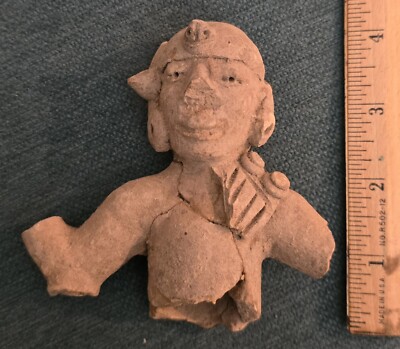 Pre-Columbian Ancient Artifact -Large 5" Mayan Clay Figure / Statue ...