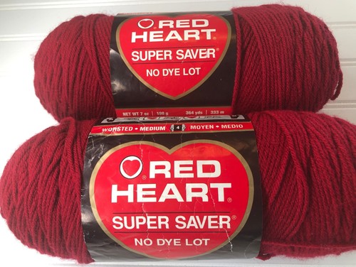 Lot of 2 Red Heart Super Saver Worsted Weight 4Ply Acrylic Yarn 0376 ...