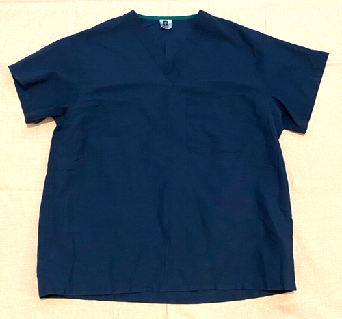 MedLine Comfort Ease Scrub Uniform Top Womens M Navy Blue V Neck | eBay