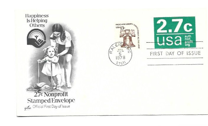 U579 2.7c Nonprofit embossed envelope ArtCraft, FDC | eBay