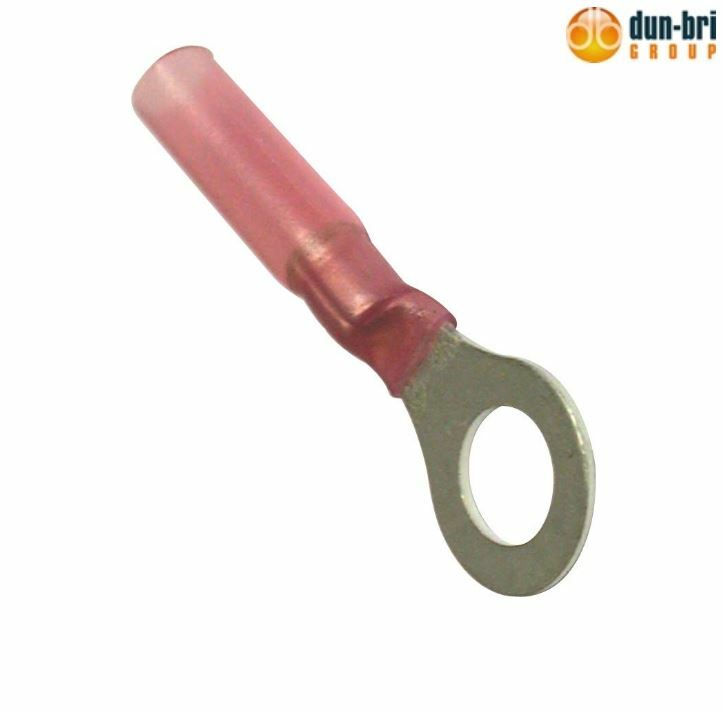 DBG Heat Shrink Insulated Crimp M8 Ring Terminal 0.5-1.5mm Red 25 Pack ...