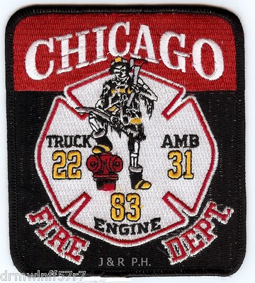 Chicago Engine-83 / Truck-22 / Amb-31, Illinois (4" x 4.5" size) fire ...