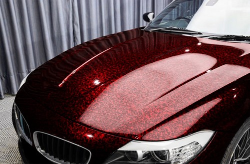 ESSMO PET Marble Forged Gloss Carbon Fiber Red Car Vehicle Vinyl Wrap ...