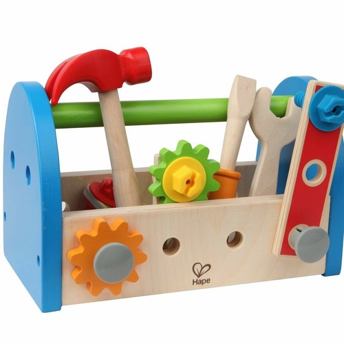 HAPE WOODEN FIX-IT TOOL BOX 17 PIECES BRAND NEW IN BOX 3+ FINE MOTOR ...
