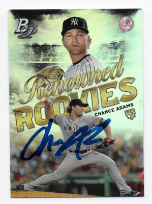2019 BOWMAN RR-8 CHANCE ADAMS YANKEES ROYALS AUTOGRAPHED SIGNED ...