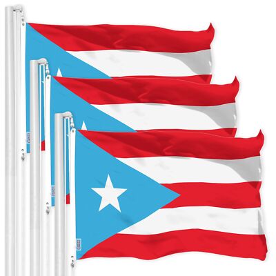 G128 3 Pack Puerto Rico Light Blue Puerto Rican PR Flag 3x5 Ft Printed ...