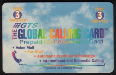 3m Free 'Global Calling Card' Colorful Lettering & Clouds USED Phone ...