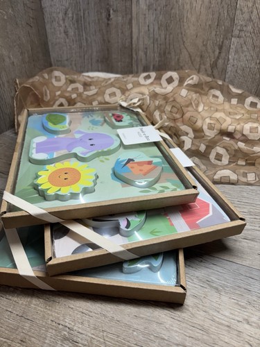 Demdaco PEEK-A-BOO Wooden Puzzle 5 Shapes Set Of 3 NOS Dino Puppy ...