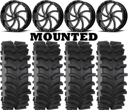 Kit 4 System 3 XT400W Tires 35x12-20 on MSA M36 Switch Black Wheels ...