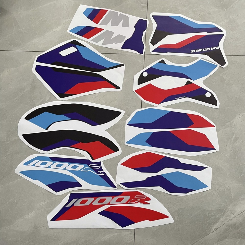 Blue black Body Fairing Sticker Decals For BMW S1000R M1000R 2021 2022 ...