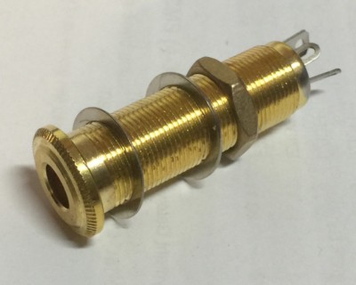 Brass Input Output 1/4'' Mono Active Barrel Jack Socket GOLD for Guitar ...
