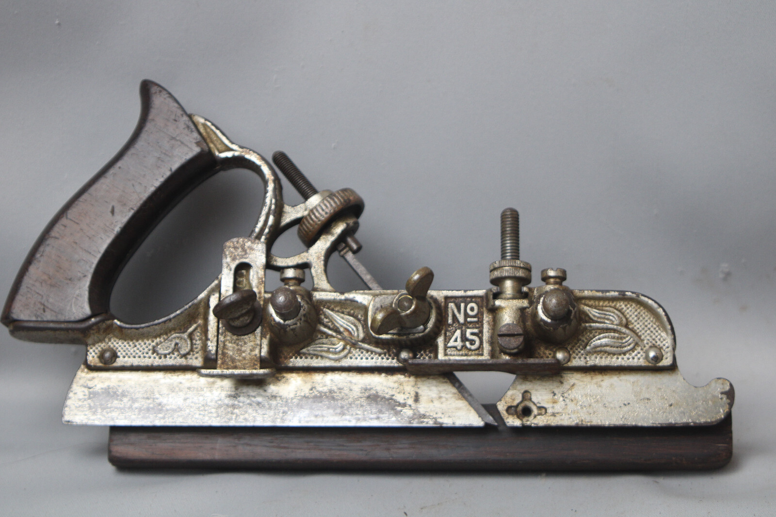 FINE EARLY Vintage Stanley No. 45 TYPE 8 Combination Wood Plane Inv# ...