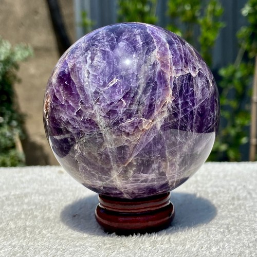 490G Natural Amethyst Quartz Sphere Big Pretty Crystal Ball Purple ...