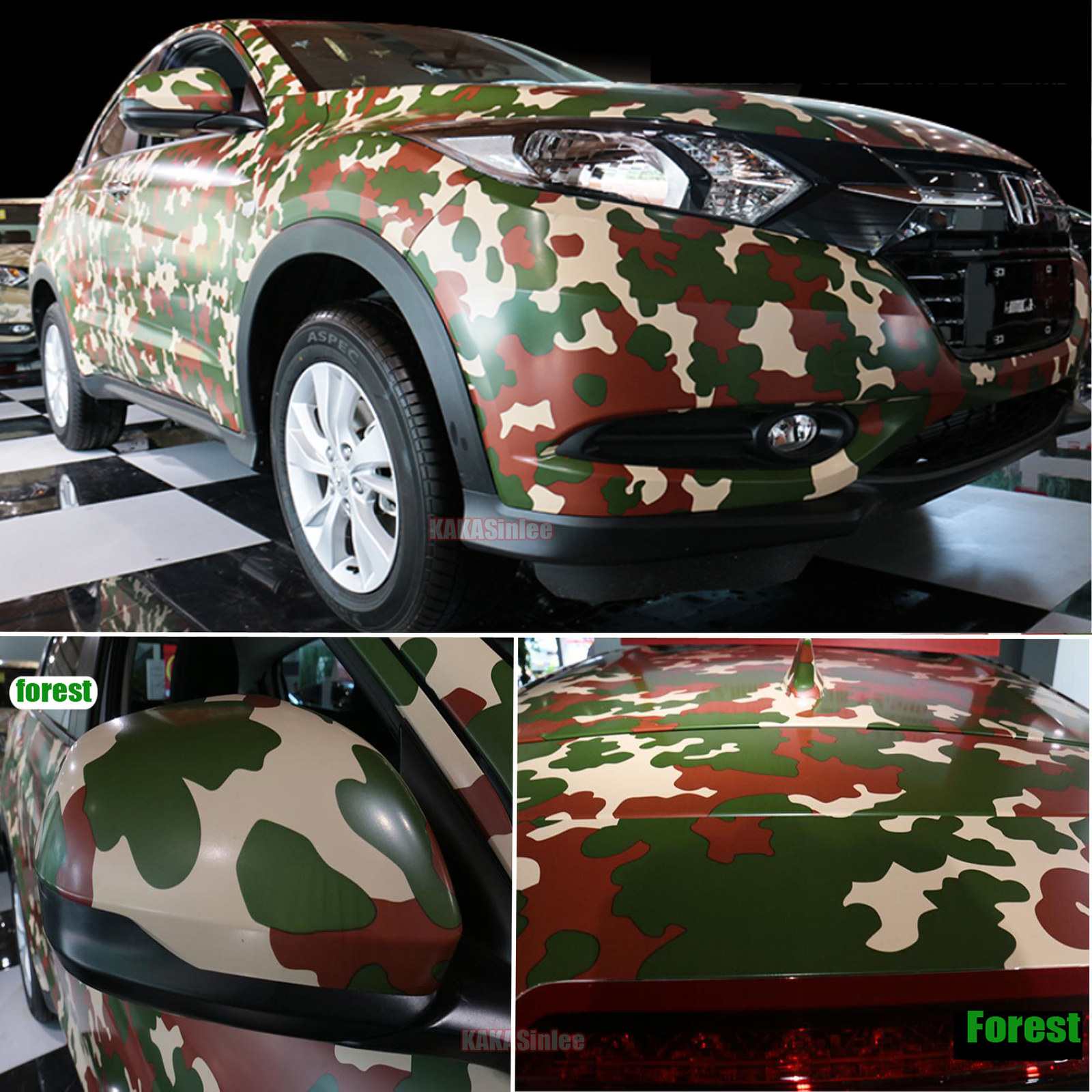 Forest Camouflage Camo Decors DIY Tape House Car Decal Vinyl Wrap ...