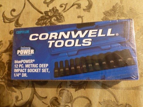 NEW Cornwell Tools Blue Power 1/4" Dr Deep Metric Impact Socket Set w ...