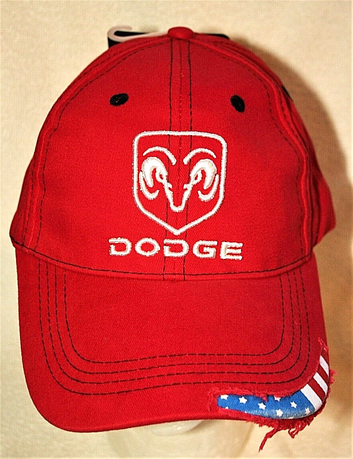 Dodge Ram Logo USA Flag Stripe Automotive Car Baseball Cap Hat New OSFM ...
