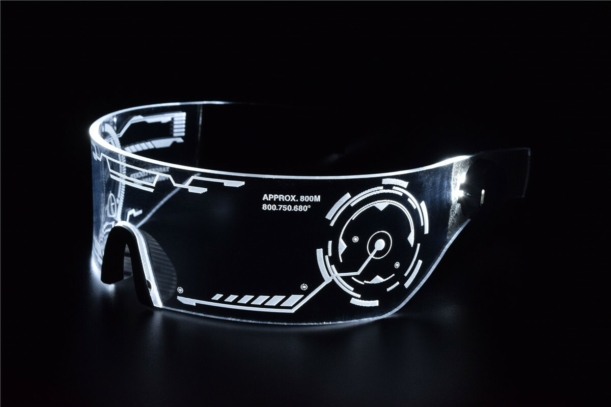 Cyberpunk Goggles LED Tron Visor Glasses Perfect For Cosplay Festivals ...