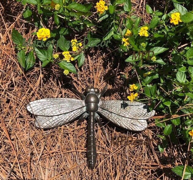 Dragonfly Garden Sculpture Statue Cast Iron Bug Insect Figurine 10in ...