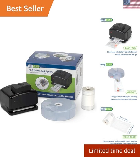 Pill Suite: Portable Pill Organizer with 200 Easy-Tear Pouches ...