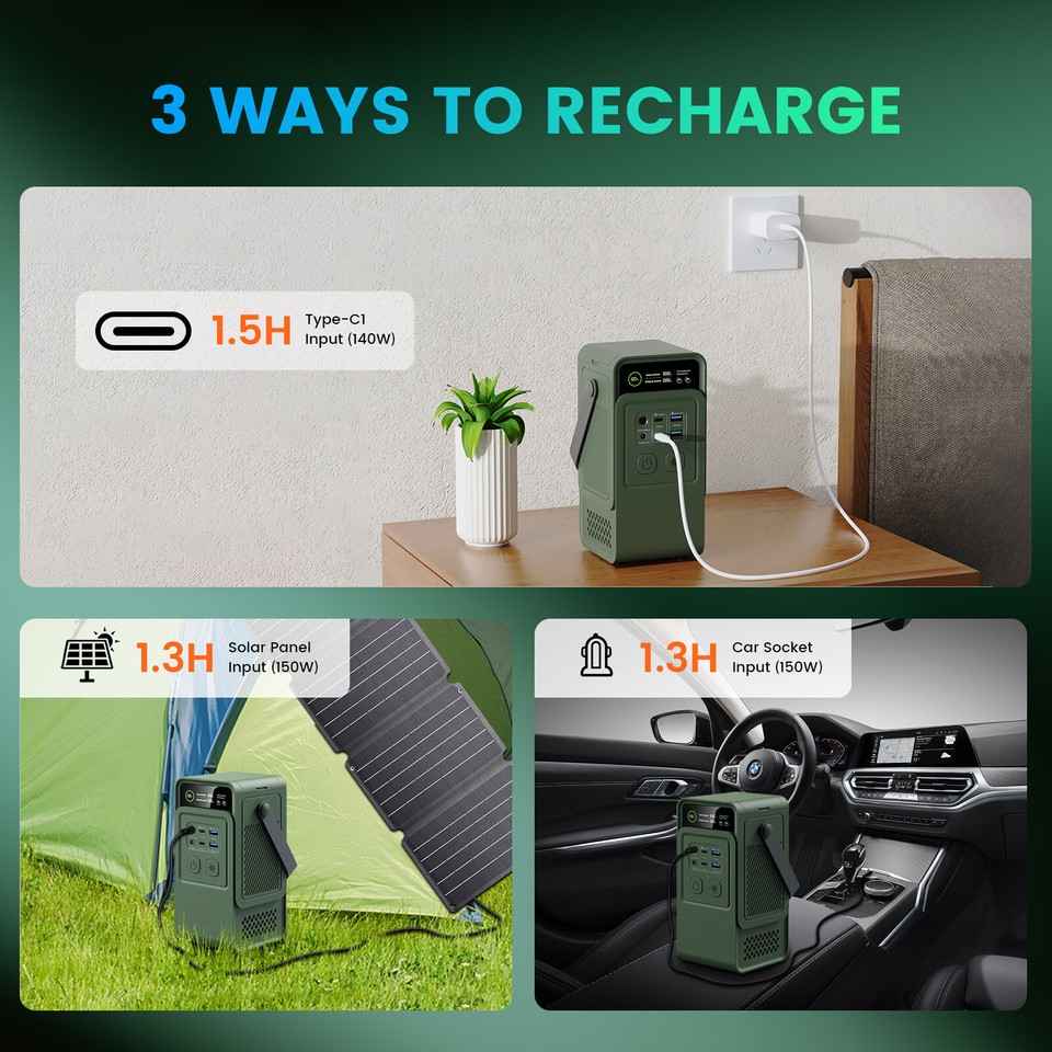 Ctolity 200W 192Wh Power Bank Station 60000mAh Solar Generator for ...