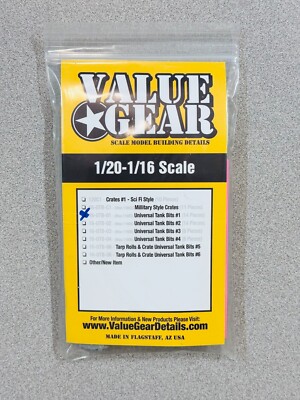 1/16 Value Gear 16-UTB-01 Universal Tank Bits #1 Tarp Rolls & Crates ...