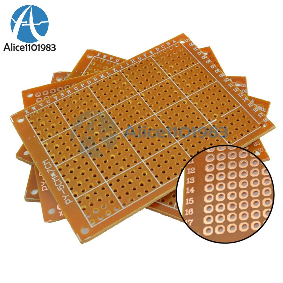 10Pcs 5x7cm DIY Bakelite Prototype Paper PCB fr4 Universal Board ...