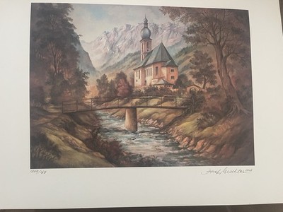 JOSEF MAHLER "RAMSAU BEI BERCHTESGADEN" GERMAN LIMITED EDITION SIGNED ...