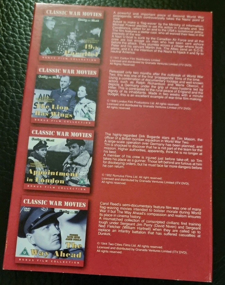 Classic War Movies, Daily Mail DVD COMPLETE Collection 23 Films on 21 ...