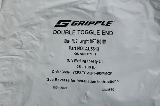 Gripple Y Fit Toggle Cable - YHF2-TG-10FT-460mm - 23-100 Lbs. - Qty. 10 ...
