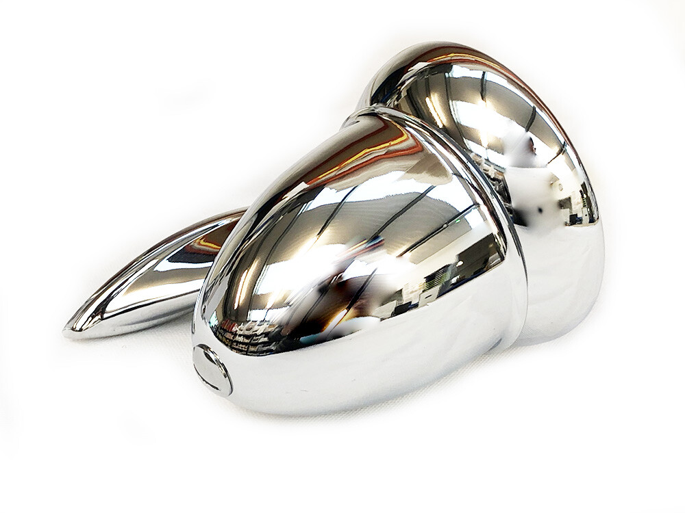 Classic Vintage Style Car Chrome Racing Bullet Torpedo Wing Mirrors ...