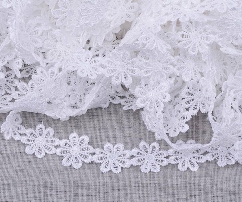 1Yards 25mm Lace Flower Ribbon Sewing Trim lot Appliques Sew Supplies ...