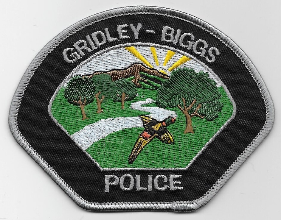 Gray Border Gridley Biggs Police State California CA NEW | eBay