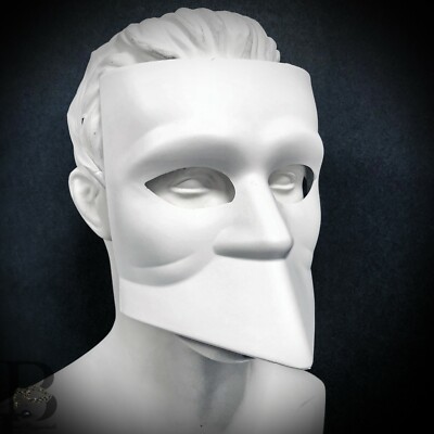 White Face Mask Unpainted DIY Masquerade Masks Halloween Costume Party ...