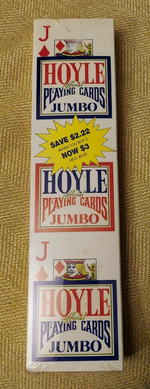 Vintage Rare Hoyle Poker Playing Cards Tall 3 pack Jumbo Decks USA New ...