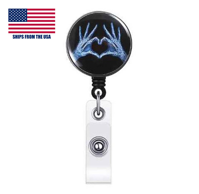 Heart Design Retractable X-Ray Radiology Badge Reel, Badge Holder, ID ...