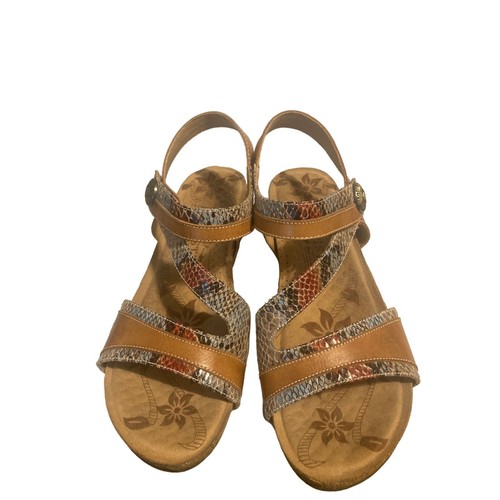 Spring Step L'Artiste MEERA Brown Multi Wedge Ankle Strap Sandals Sz 41 ...