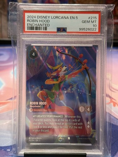 2024 DISNEY LORCANA EN 5 ROBIN HOOD SHARPSHOOTER ENCHANTED PSA 10! | eBay