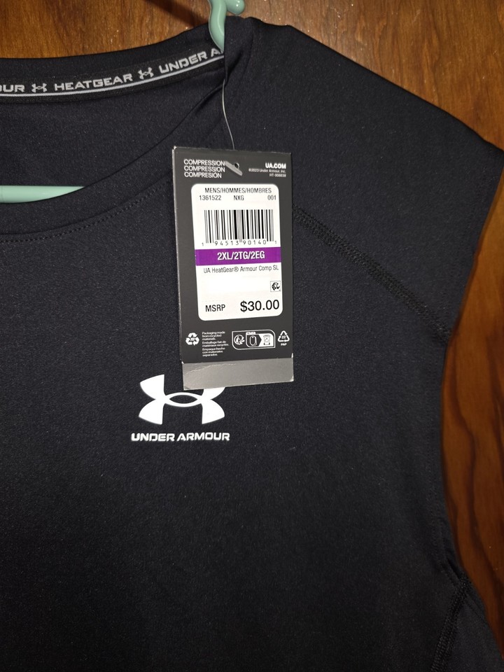 Under Armour Men's UA HeatGear Compression Shirt, Sleeveless Black 2XL ...