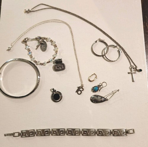 Mixed Lot of Vintage Sterling Silver Jewelry 54 Grams Scrap or Repair ...